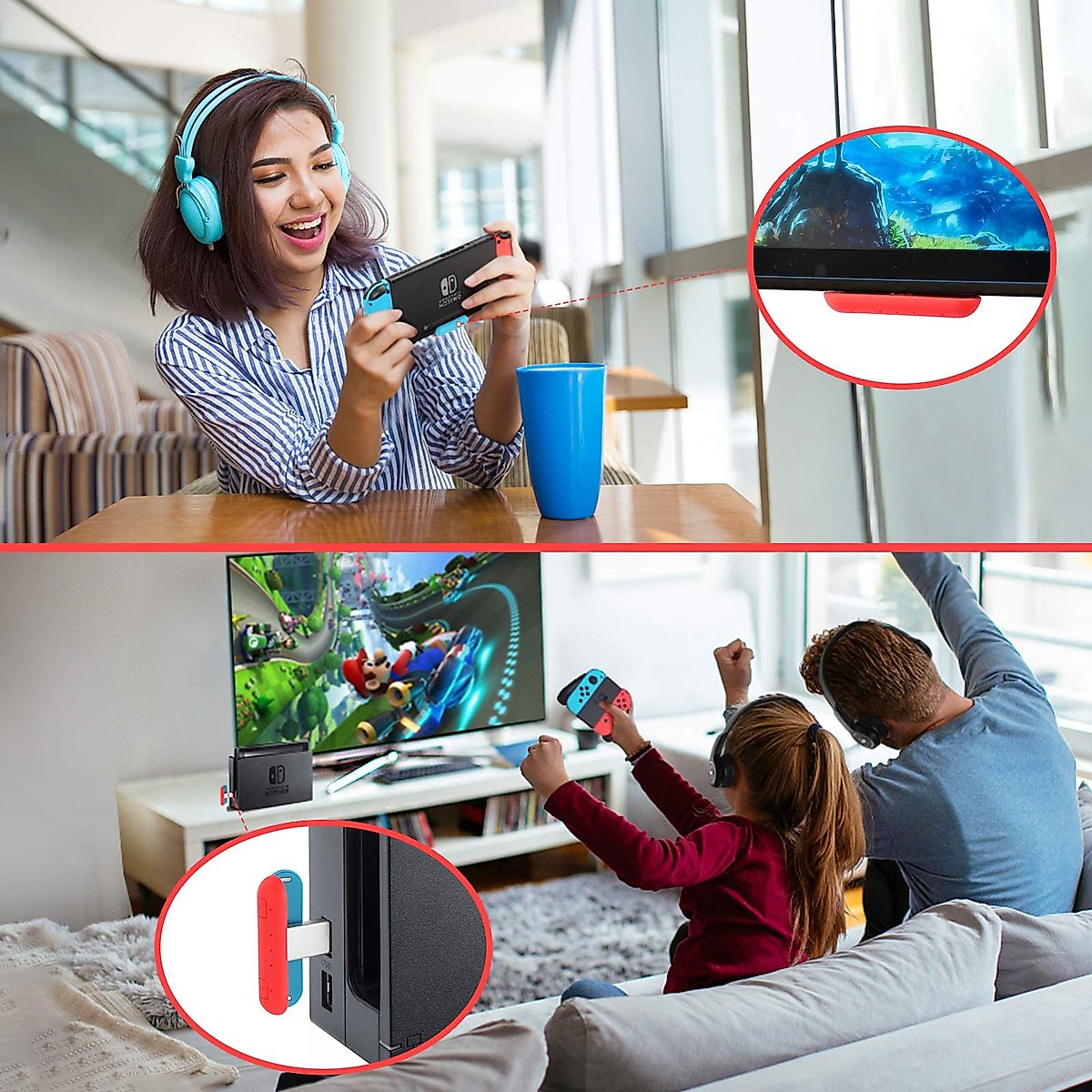 UeeVii Switch Bluetooth Adapter, Bluetooth 5.0 Audio Transmitter Adapter for Nintendo Switch & Switch Lite PS5 PS4 Supports in-Game Voice Chat& Dual Link USB-C APTX Low Latency for Headphones Airpods