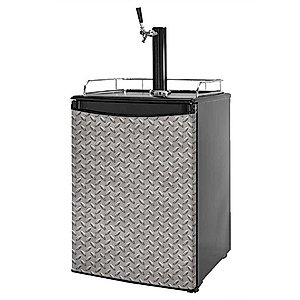 wallthat Kegerator Skin - Diamond Plate Metal 02 (fits Medium Sized Dorm Fridge and kegerators)