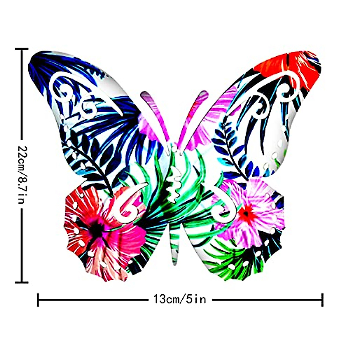 Ygreenparty 4 Pieces Metal Butterfly Wall Art Decor Colorful Butterfly Hanging Wall Sculpture Garden Wall Decor for Bedroom Living Room Office Indoor Outdoor Boho Decor