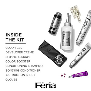 L'Oreal Paris Feria Multi-Faceted Shimmering Permanent Hair Color Hair Dye, V38 Violet Noir (Intense Deep Violet)