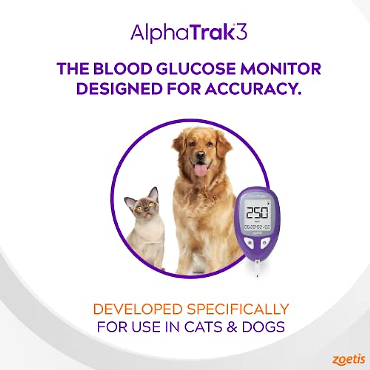 AlphaTrak 3, 8 Piece Pet Blood Glucose Monitoring Kit For Diabetic Cats And Dogs, All-In-One Solution for In-Clinic Or At Home, With Digital Results