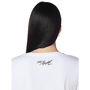 Karl Lagerfeld Paris womens Short Sleeve Sequin Eiffel Tower Tee T Shirt, Sequin Eiffel Tower White, Large US