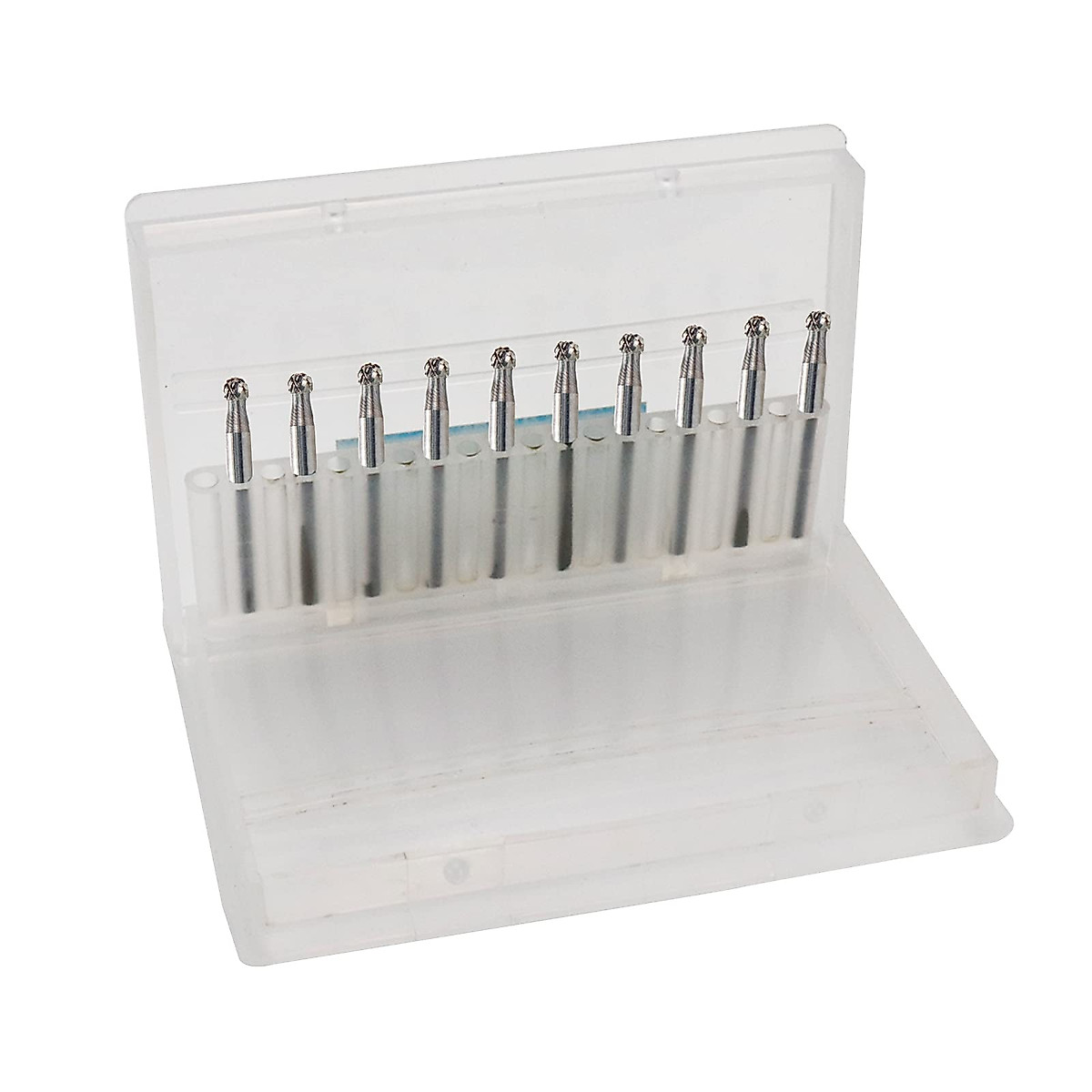 Rannb Double Cutting Carbide Rotary Burr Bits 1/8" Shank Dia 1/8" Head Dia Ball Shape Grinding Bit for Wood Carving Engraving Polishing - 10pcs