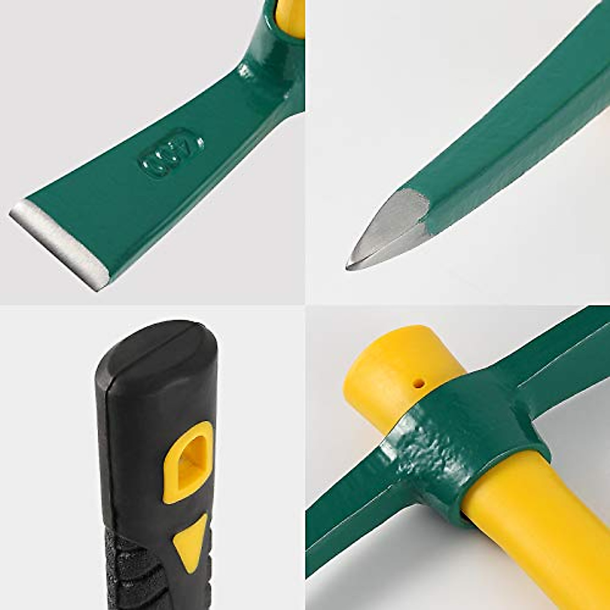 KEILEOHO 15 Inches Pick Mattock Hoe, Forged Weeding Garden Pick Axe with Rubber Handle, Weeding Mattock Hoe for Gardening, Loosening Soil, Camping, Planting Vegetables and Fruits