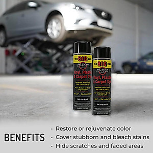 HI-TECH Big Can Vinyl, Plastic, Fabric and Carpet Spray Dye, Black, 15oz | Permanent Color Restorer for Carpet and Upholstery | Won't Crack, Split, Peel, or Rub Off