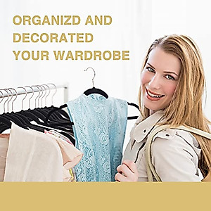 Ulimart Velvet Hangers -Hangers 50 Pack- Non Slip Hangers Heavy Duty Clothes Hangers - Hangers Non Slip Felt Hangers for Coats, Suit, Jackets, Pants & Dress Black Velvet Hanger