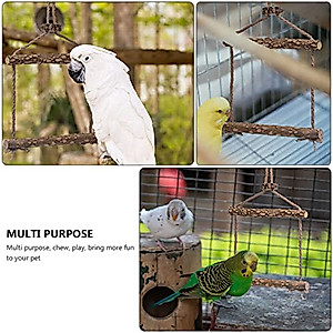 Bird Wood Swing Teething Toys Teething Toys Hammock Swing 2 Pcs Pet Parrot Perch Bird Wood Swing Bird Perch Wood Wood Swing Toy Teething Toys Hammock Swing Hammock Swing