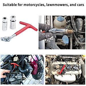 MIKKUPPA Spark Plug Socket Wrench, T-handle Universal Spark Plug Wrench 16mm (5/8") & 21mm (13/16") Remover Installer