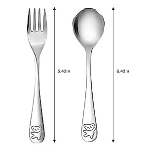 PandaEar 6 Piece Kids Silverware Cutlery Flatware Set |Toddler Baby Child Stainless Metal Utensils Baby Metal 3 Spoons 3 Forks (410 Stainless Steel)