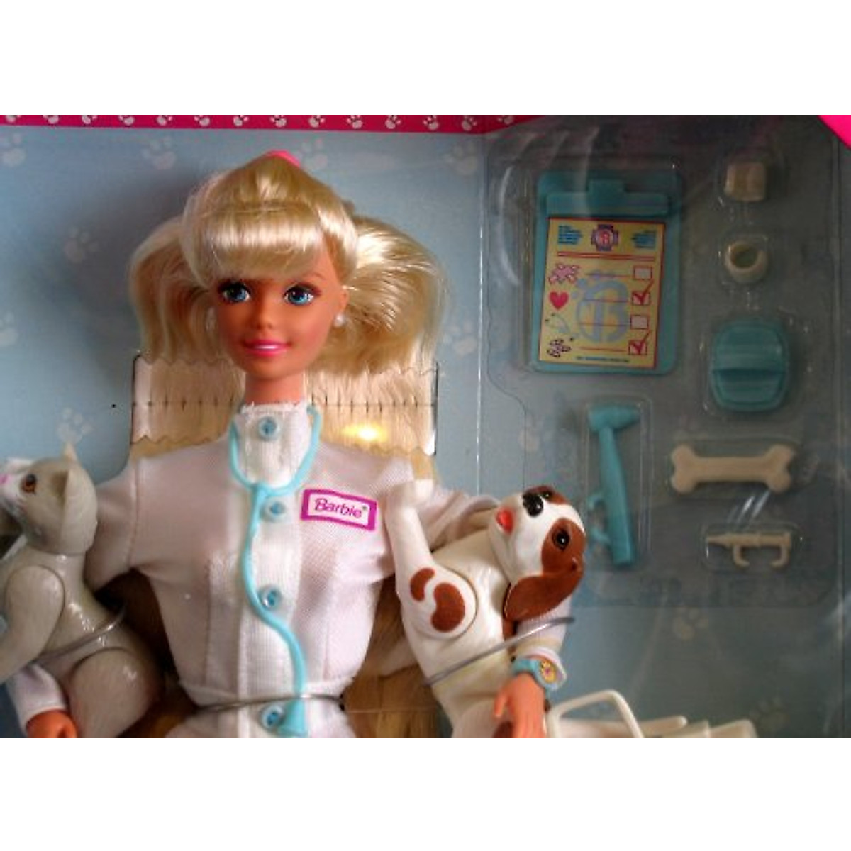 1996 Barbie Pet Doctor with dogs and cat (adorable pets magically wiggle-waggle when you pet them)