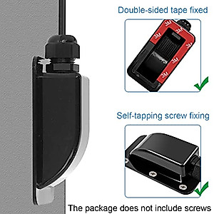 DKARDU Solar Cable Gland Waterproof Housing Single Port Cable Entry Box ABS 3mm to 12mm for RV Boats, 2 PCS Solar Panel Wiring Mounting Brackets, IP68 Black