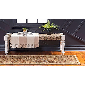 Unique Loom Voyage Collection Traditional Oriental Classic Intricate Medallion Design Area Rug, Runner 2' 2" x 6' 0", Ivory/Brown