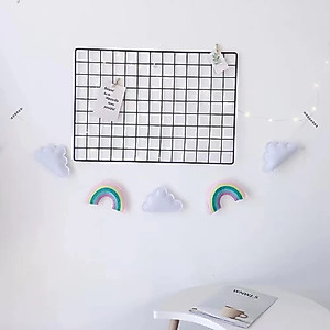 Bemeet 5ft Felt Cloud Rainbow Wall Hanging Decoration (Set of 1) Clouds Rainbows Wall Hanging Garland for Kids Bedroom Crib Tent, Baby Shower Party Supplies, Sky Theme String Banner for Nursery Decor