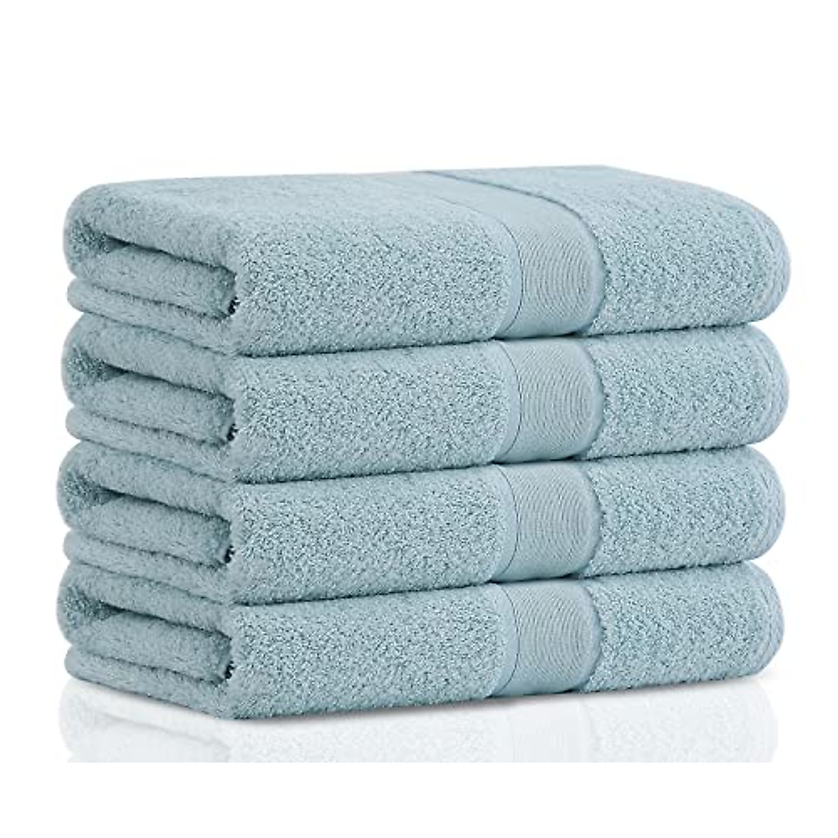 Aibaser Bath Towels, 27x54inch - Natural, Ultra Absorbent Towels for Bathroom, Travel, Gym, Shower and Spa (4 Piece Set) (Blue)