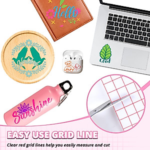 Transfer Tape for Vinyl - 12" x 10 FT w/Red Alignment Grid Clear Transfer Paper for Adhesive Vinyl - Medium Tack Vinyl Transfer Tape for for Decals Signs Windows Stickers