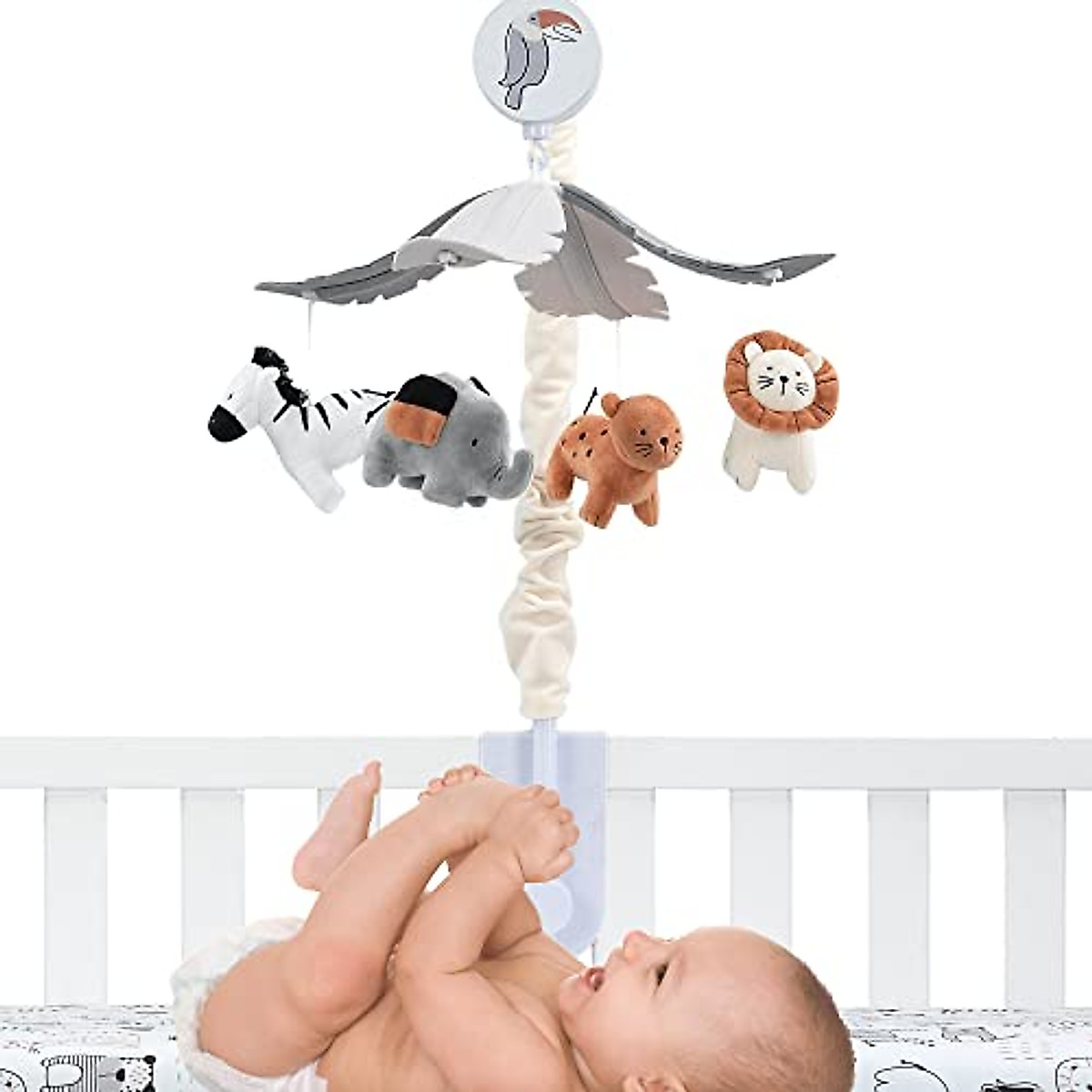 Lambs & Ivy Jungle Musical Baby Crib Mobile 718018 Multicolor