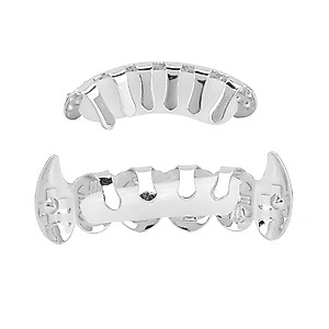 Hip Hop Teeth Decoration, Wear for Any Occasion Hip Hop Teeth Brace Copper for Birthday Present for Concert for Hip Hop Fashion Show for Halloween Party(Silver)