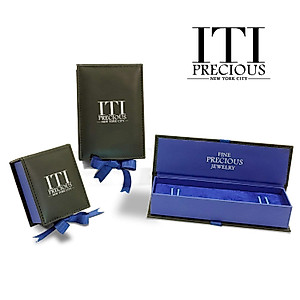 ITI Precious NYC Solid 925 Sterling Silver Russian Orthodox Cross with Blue Enamel (40 x 21 mm) with Sterling Silver Chain (24 in)