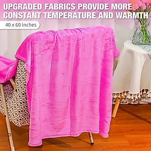 SmoothNovelty 12 Pcs Easter Fleece Blankets for Girls Sleepover Party Soft Fuzzy Throw Blanket 40 x 60 Inch Warm Flannel Blanket for Teenager Bed Travel SPA Moive Party (Rose Red)