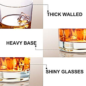 COPLIB Whiskey Glasses Set of 4-11 OZ Old Fashioned Glasses/Premium Crystal Glasses, Perfect for Whiskey Lovers, Rocks Glasses for Scotch, Bourbon, Liquor, Rum, and Cocktail Drinks - Twist
