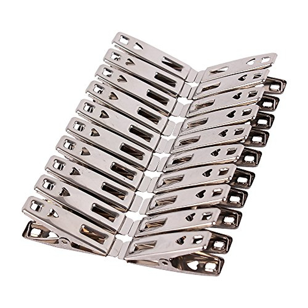 ASSICA Durable Clothespins Sunshine Universal Stainless Steel Clothes Clips Clothes Pins Hanging Clips Hooks for Home/Office Use Set of 20.