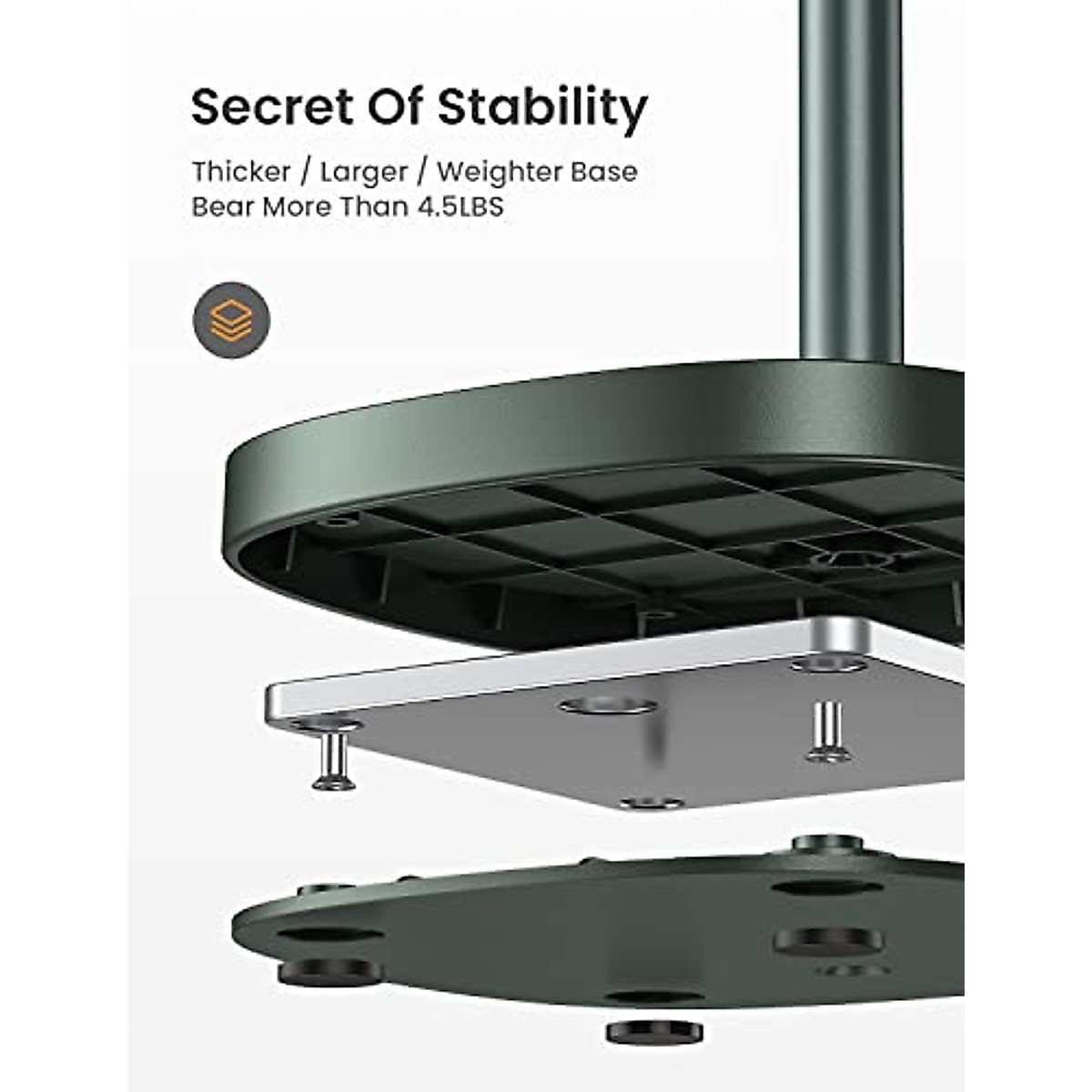 LISEN Cell Phone Stand,Angle Height Adjustable Stable Cell Phone Stand for Desk,Sturdy Aluminum Metal Phone Holder (Green)