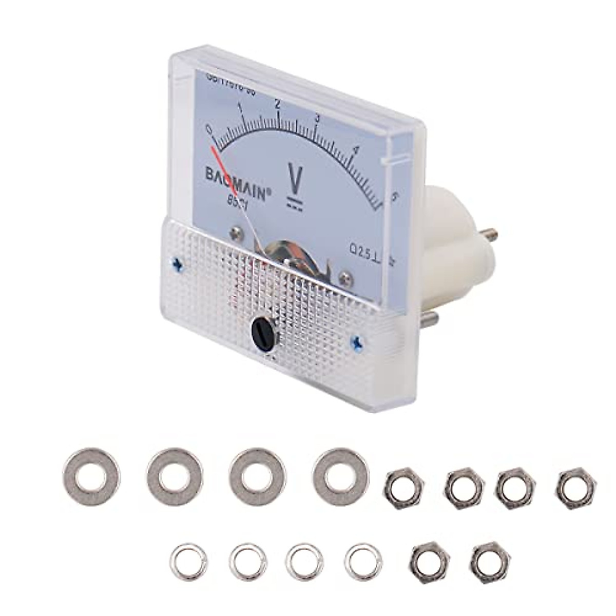 Baomain Analog Voltmeter 85C1 DC 0-5V Rectangle Analog Volt Panel Meter Gauge