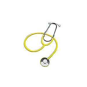 Disposable Stethoscope, with Metal Chestpiece and Binaurals, Single Patient Use, Yellow, 10 Pack