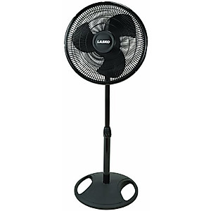 Lasko FBA_2521 Oscillating Adjustable 16-inch Standing Pedestal Fan for Indoor, Bedroom, Living Room, Home Office & College Dorm Use, 1-Pack, Black Basic