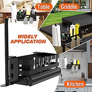 BSTTEK Griddle Caddy for Blackstone Griddles,Blackstone Griddle Accessories Space Saving for Blackstone,Blackstone Caddy Organize Storage with Magnetic Tool Holder & Paper Towel Holder,NO Drilling