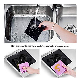 liboyixi Stove Burner Covers 8 Pack Reusable Gas Range Cuttable,Easy to CleanProtectors,Non-stick Stovetop Burner Liner Cover-Size 10.6"x 10.6"-Double Thickness 0.2mm,BPA Free, Heat-resistant。