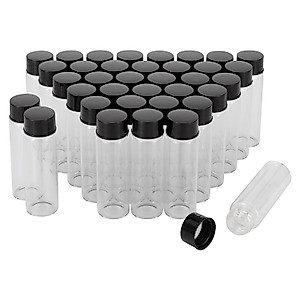 JIUWU 15ml (1/2 Oz) Clear Glass Sample Vials, 42pcs Liquid Transparent Bottles Lab Screwcap Capacity Travel Container