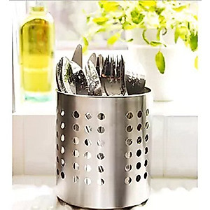Stainless Steel Cutlery Holder Kitchen Stainless Steel Cooking Utensil Holder Multi-Function Storage Tool Chopstick Holder Round shape spoon holder