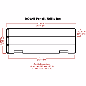 ArtBin 6900AB Pencil Utility Box, Art & Craft Organizer, [1] Divided Storage Box for Pens, Pencils, Markers, Paint Brushes, etc., Translucent Charcoal