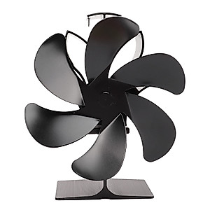 Naroote Stove Eco Fan, 6 Blade 1400rpm Wind Speed High Temperature Resistant Heat Powered Fan for Gas Furnaces