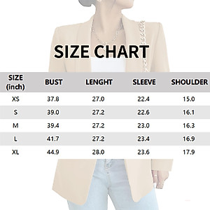 Womens Casual Blazers Open Front Long Sleeve Blazer Work Office Pockets Jackets Khaki Medium