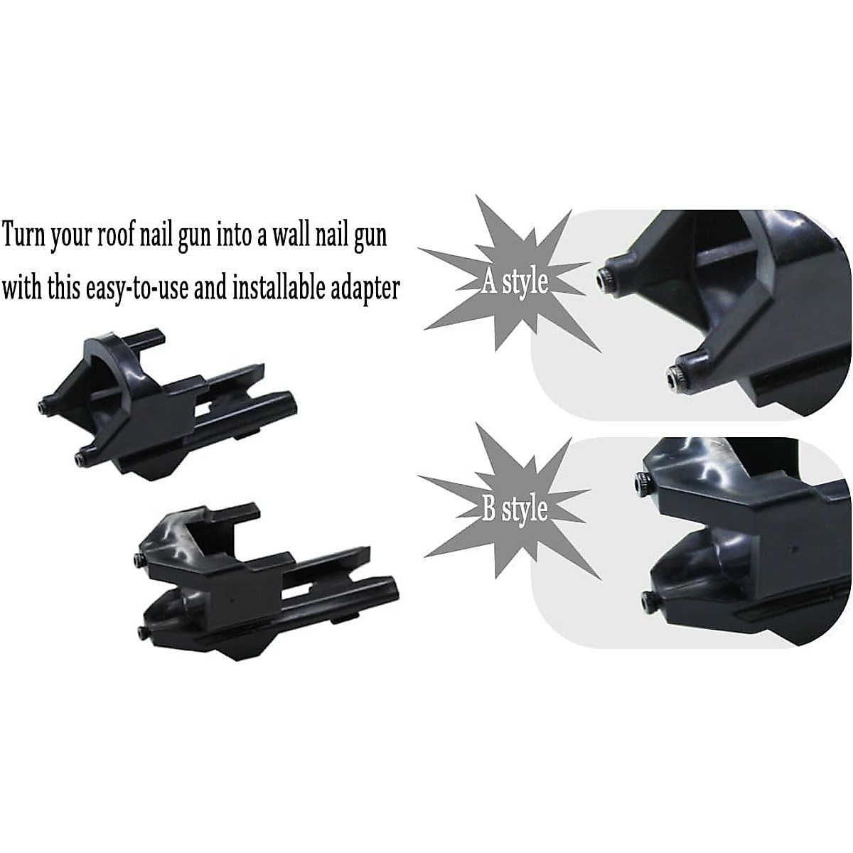 YETTAT Vinyl Siding Adaptor Tip DCN45RN for Dewalt Roofing Nailer Cordless 20v DCN45RND1, DCN45RNB Tip Replacement Vinyl Siding Adaptor Tip and Vinyl Siding Adaptor (A&B style Set of 2)