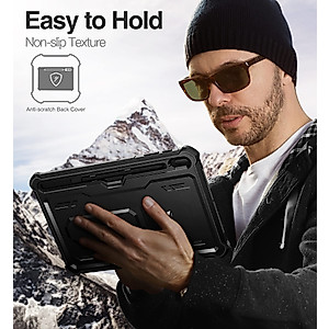 Dexnor Case for Galaxy Tab S7 FE 12.4 Inch (2021), [Built in Screen Protector & Kickstand] with Pen Holder Heavy Duty Shockproof Full Body Protective Cover for Galaxy S7 FE Case-Black