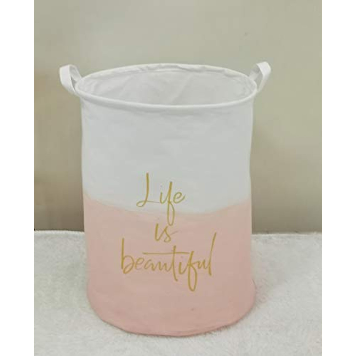 ELIVHINE Storage Baskets Waterproof Foldable Organizer Large Storage Bins for Dirty Clothes Home and Office Toy Organizer Laundry Hamper (Pink gradient)