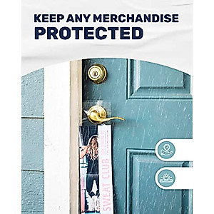 Skywin 1000 Door Hanger Bags 6 x 12 inches - Clear Door Hanger Bags Protects Flyers, Brochures, Notices, Printed Materials - Waterproof and Secure Door Knob Hanger for Outdoor Use (1000)
