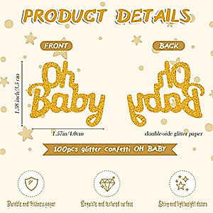 Sherr 100 Pieces Baby Confetti Decors Gold Glitter Baby Table Confetti Cute Little Baby Shower Confetti Sprinkle for Gender Reveal Baby Shower Birthday Party Decoration Supplies