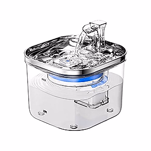 Cat Water Fountain, 68oz/2L 304 Stainless Steel Cats Fountain Water Bowl, Quiet Electric Automatic Pet Water Dispenser with 3 Filters, Pet Drinking Fountains for Cats, Small Dog, Multiple Pets