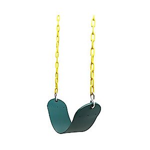 Heavy Duty Swing Seat 66" Chain Plastic Coated, Playground Backyard Kids Swing Set Accessories Outdoor Replacement with Snap Hooks, Swings for Kids Adults(Green)