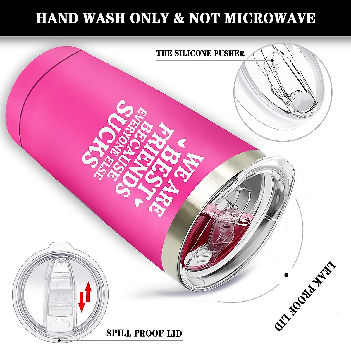 Fufendio Gifts for Women Friends - Best Friend Birthday Gifts for Women - Friendship Gifts, Valentines Day Gifts for Friend Female - Insulated Coffee Mug Tumbler Cup