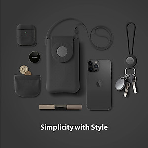 BONE Crossbody Phone Bubble Bag 1, Cell Phone Purse with Shock-Absorbing Design & Magnetic Closure, Adjustable Silicone Shoulder Lanyard Strap (Black)