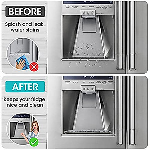 4 Pcs Refrigerator Water Drip Tray Catcher,Frige Water Drip Pan Replacement Splash Guard Catcher Absorbent Mat Pads for Ge,Whirlpool,Samsung Refrigerator Water & Ice Dispenser-Semi-Circular