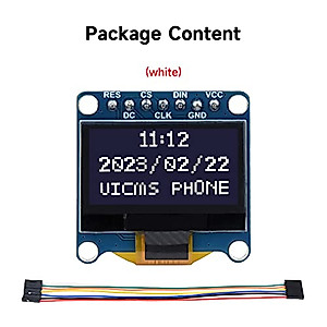 waveshare 0.96inch OLED Display Module, 128×64 Resolution, SPI / I2C Communication, White Version