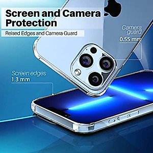 TZBAY Designed for iPhone 13 Pro Case, Crystal Clear [Not Yellowing] [Military Grade Drop Protection] [ Wireless Charging Compatible] Slim Thin Clear Phone Case 6.1 inch 2021 (Clear)