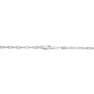 KoolJewelry Sterling Silver Polished Paperclip Chain Necklace for Men and Women (2.3 mm, 36 inch)