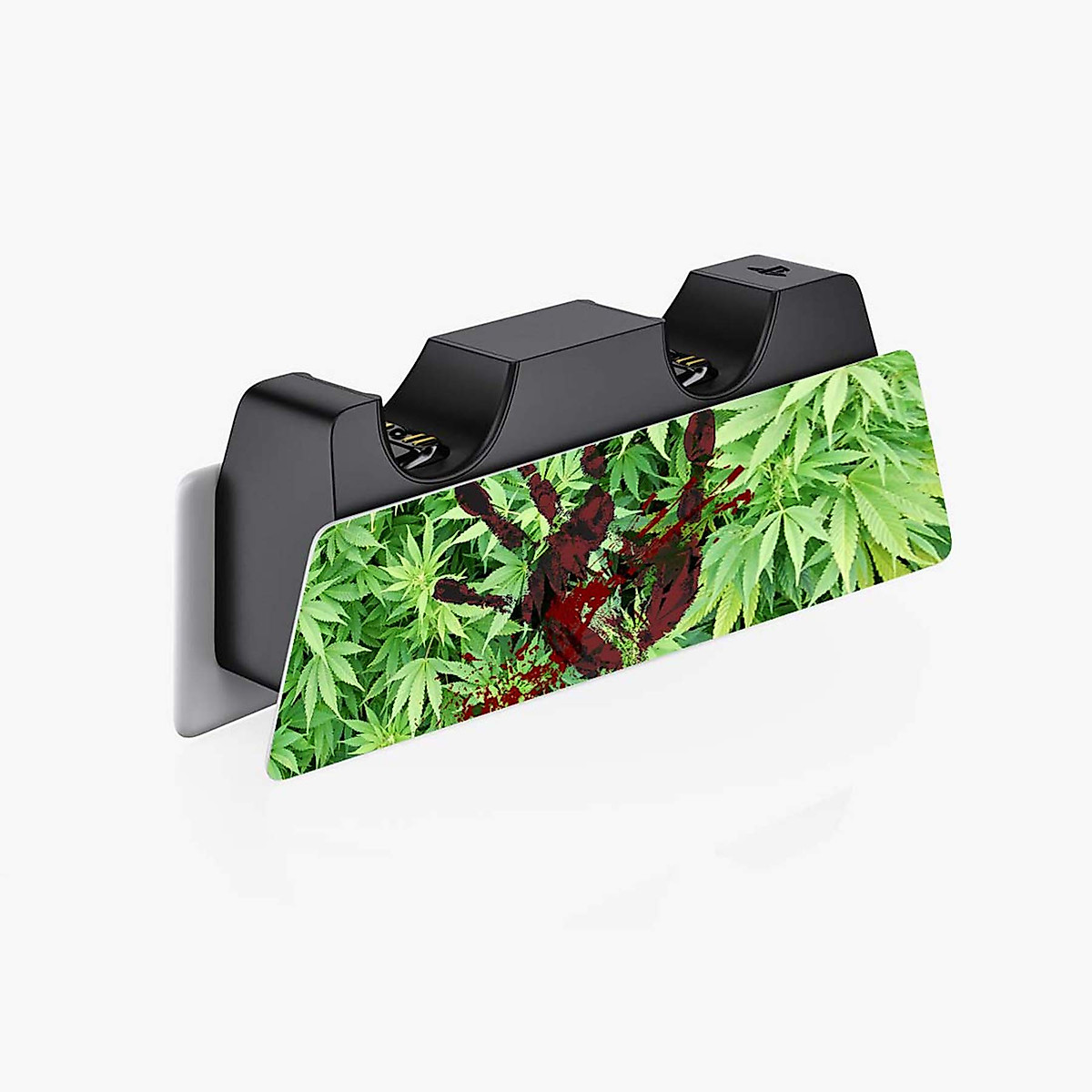 PlayVital Blood Handprint Weeds Full Set Skin Decal for ps5 Console Digital Edition, Sticker Vinyl Decal Cover for ps5 Controller & Charging Station & Headset & Media Remote